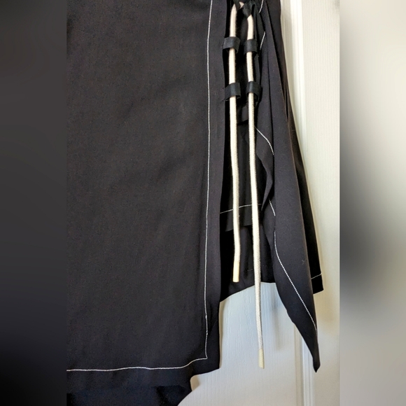ASHI STUDIO | Skirts | Ashi Studio Black Assymetrical Contrast Stitch ...